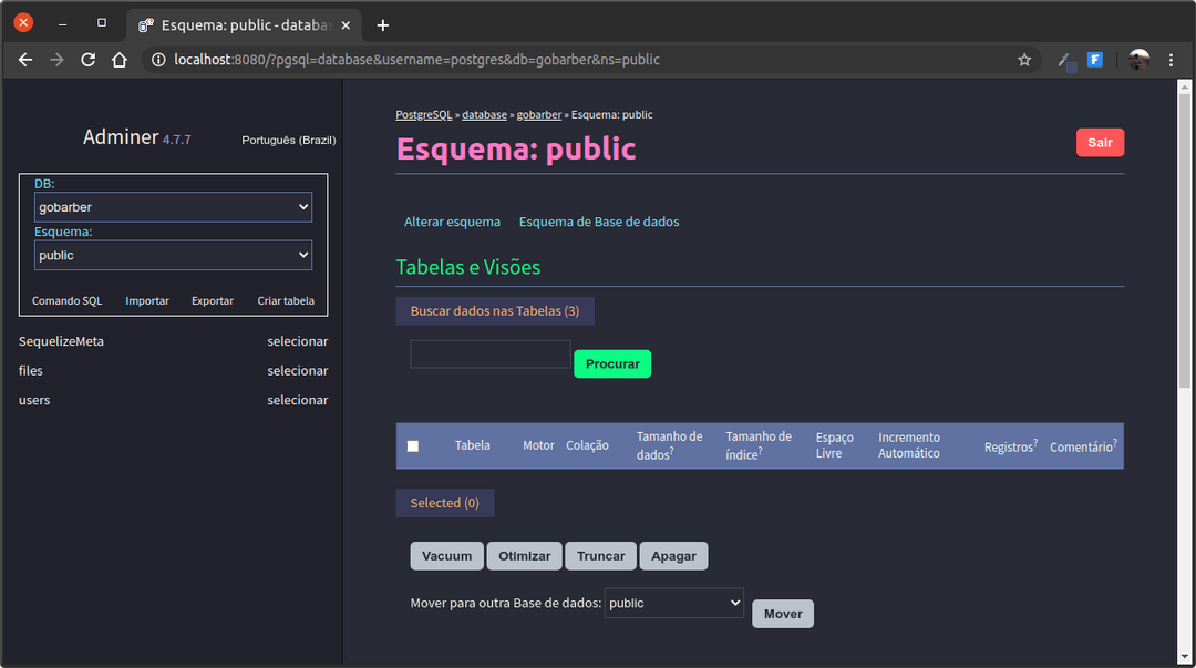 Adminer - Dracula Theme