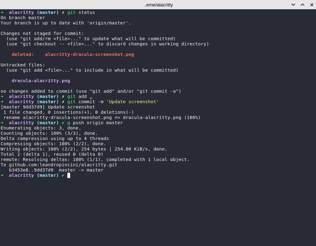 Alacritty - Dracula Theme