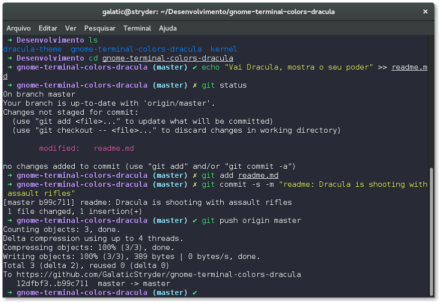 Gnome Terminal - Dracula Theme