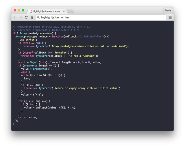Highlight.js • Dracula Theme