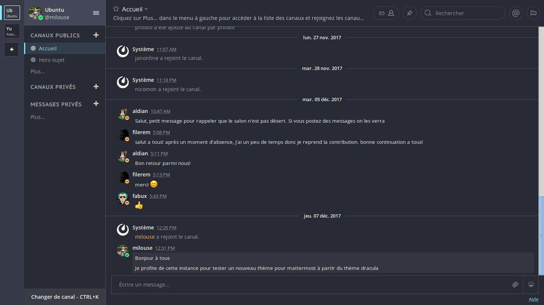 Mattermost - Dracula Theme