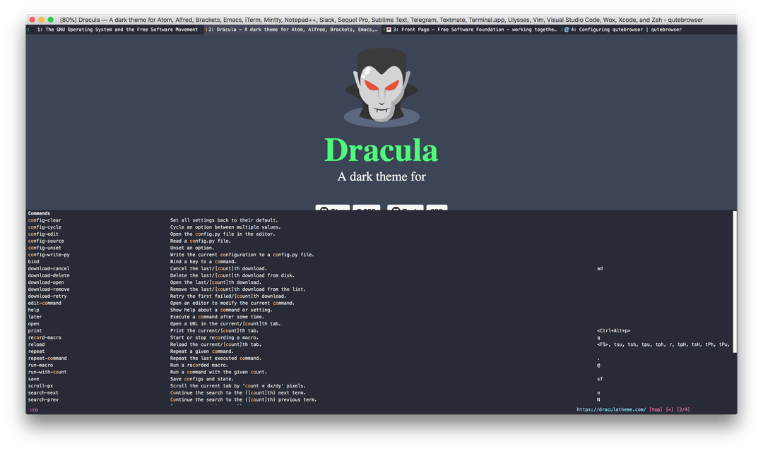 Qutebrowser - Dracula Theme