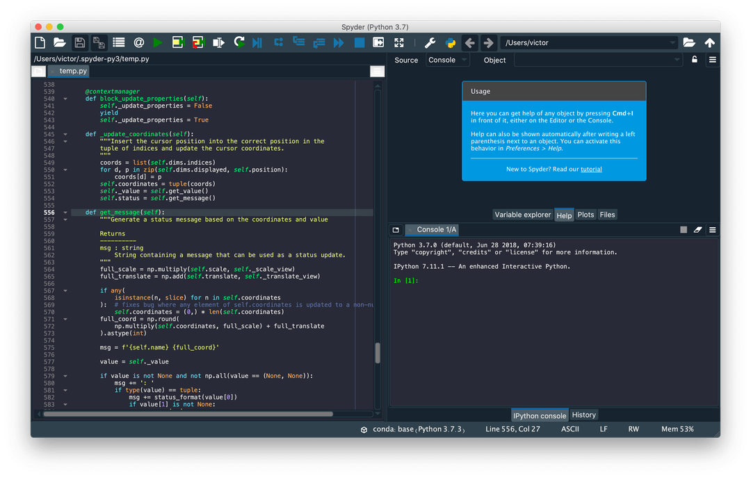 Spyder IDE - Dracula Theme