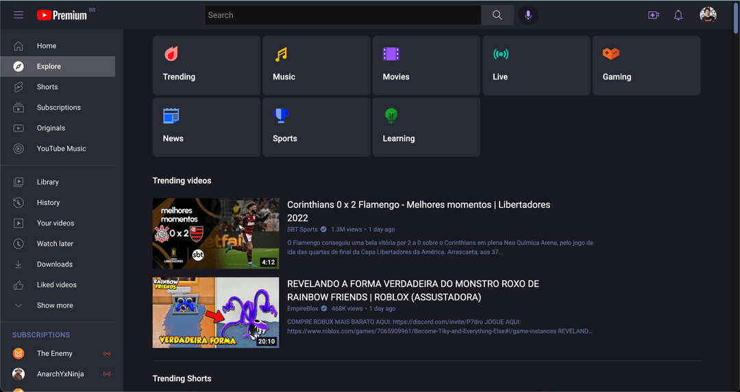 Youtube - Dracula Theme