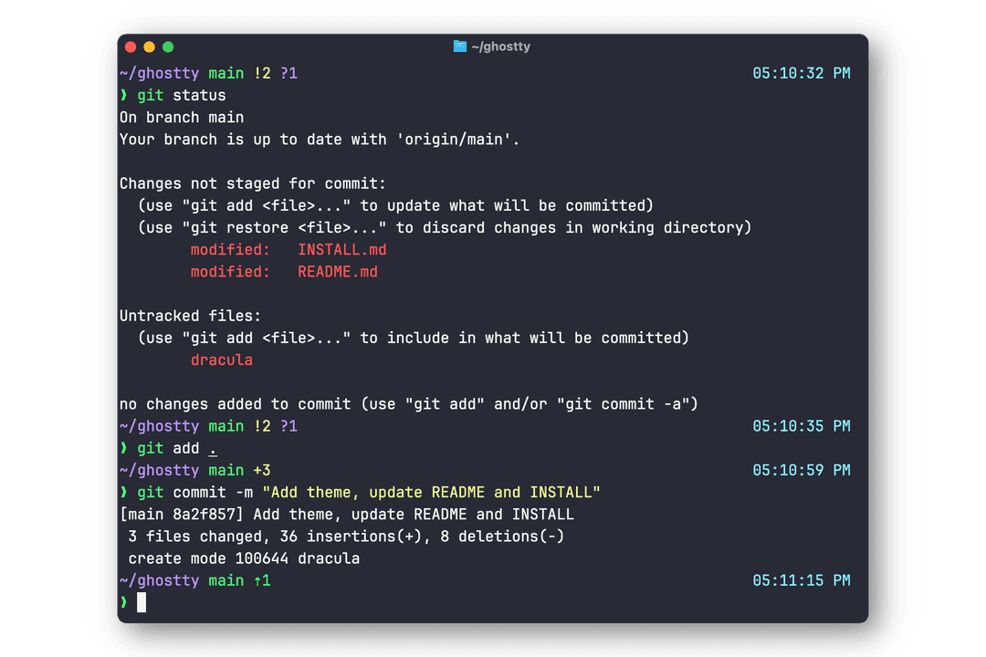 Ghostty • Dracula Theme