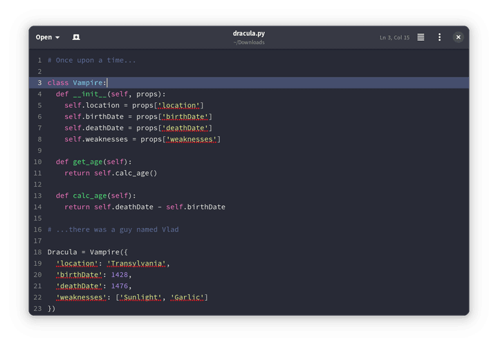 GtkSourceView • Dracula Theme